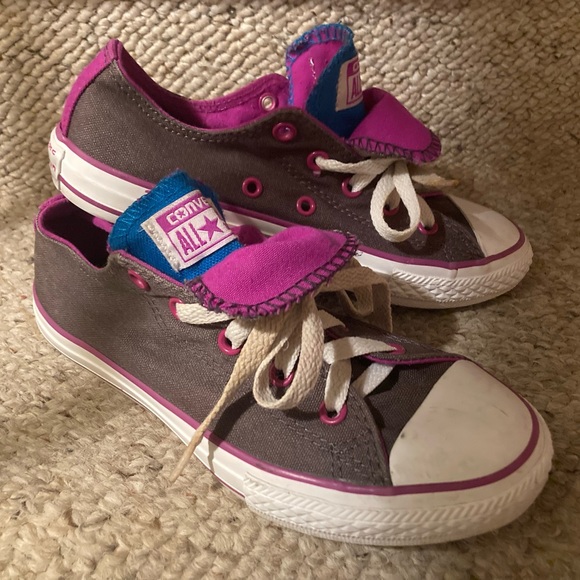 Converse | Shoes | Converse Allstar Dual Tongue Grey Raspberry Teal ...